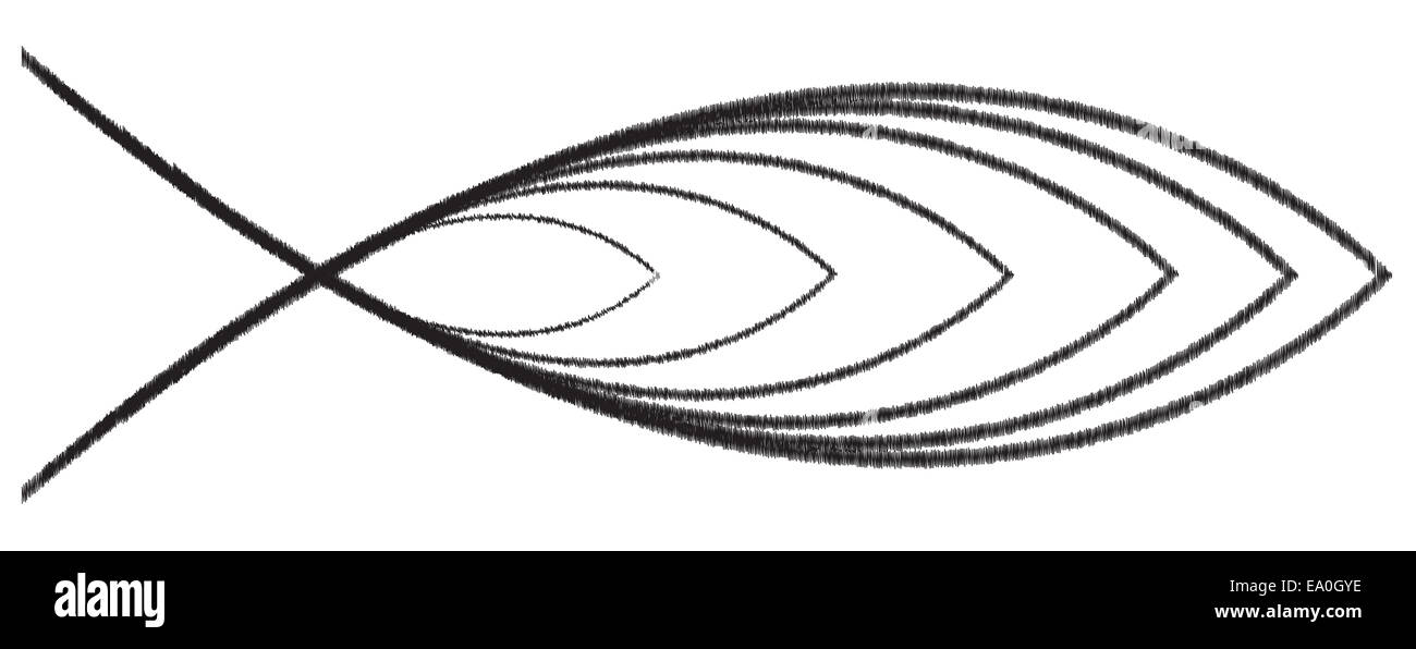 A Christian fish design isolated on a white background Stock Photo - Alamy