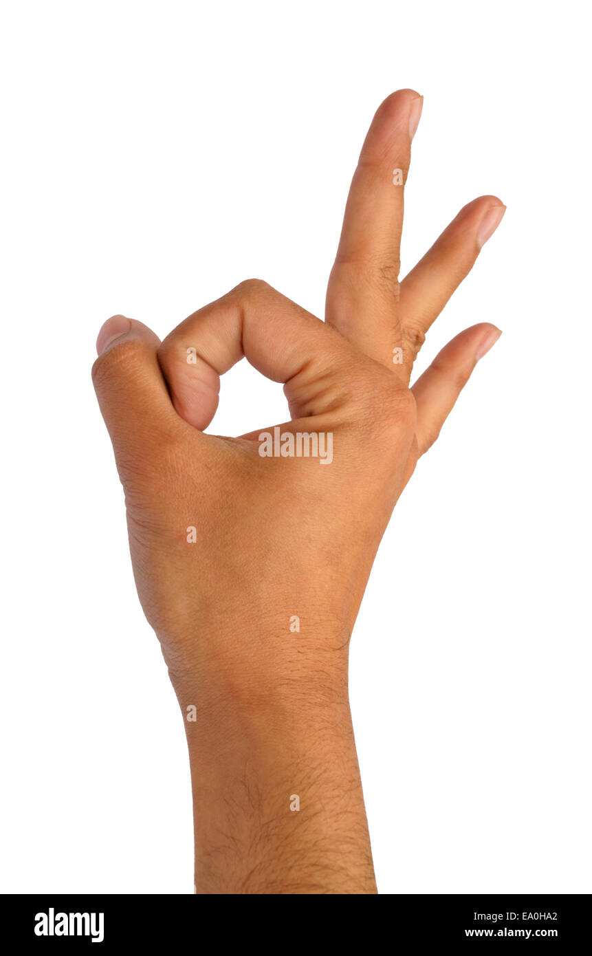 Hand best quality gesture Stock Photo - Alamy
