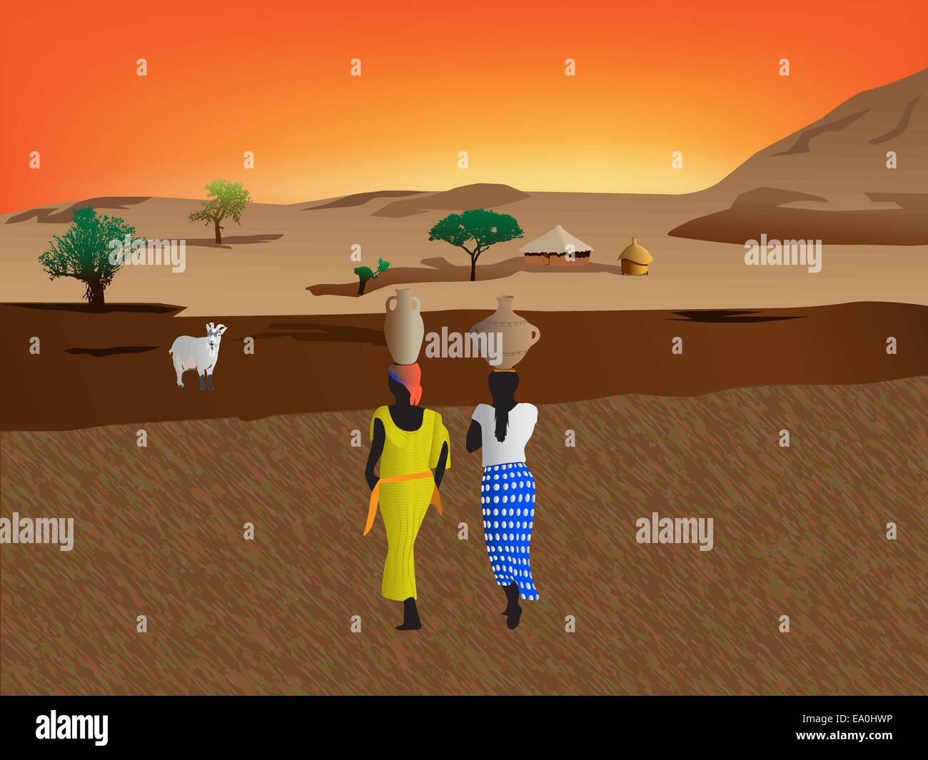 Village woman goat Stock Vector Images - Alamy