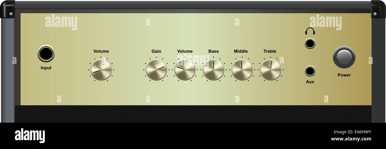 vector realistic amplifier interface on white background Stock Vector ...