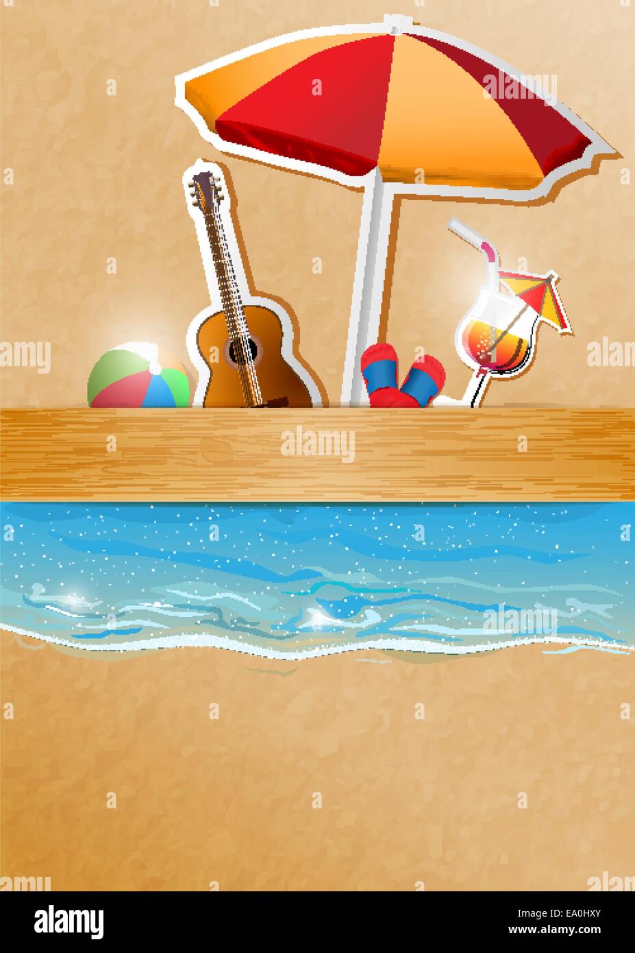 vector concept beach party illustration, eps10, gradient mesh and ...