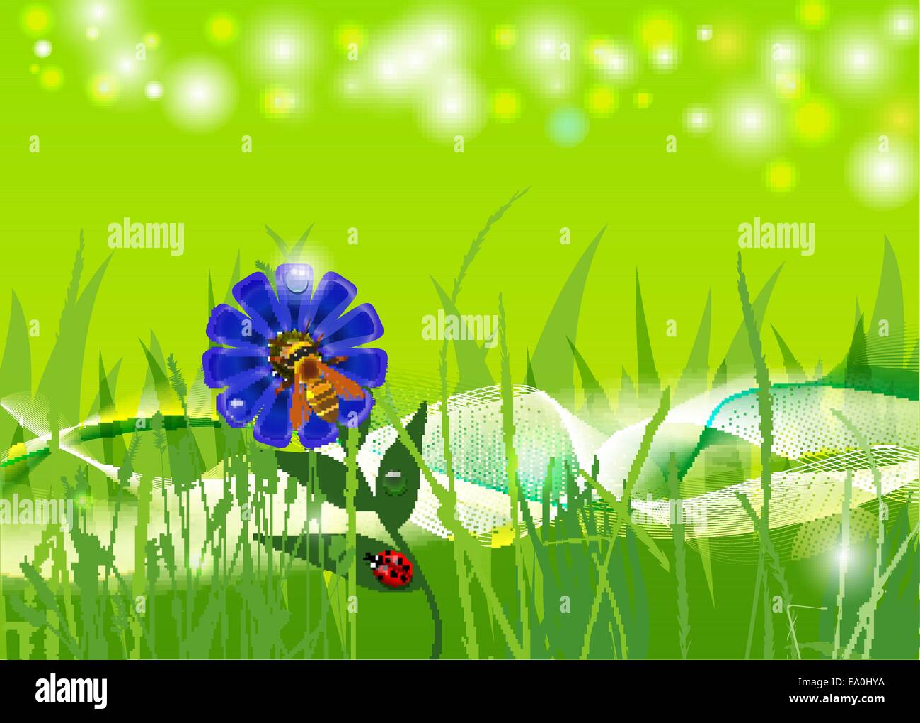 vector abstract spring background, eps10 file, gradient mesh and ...