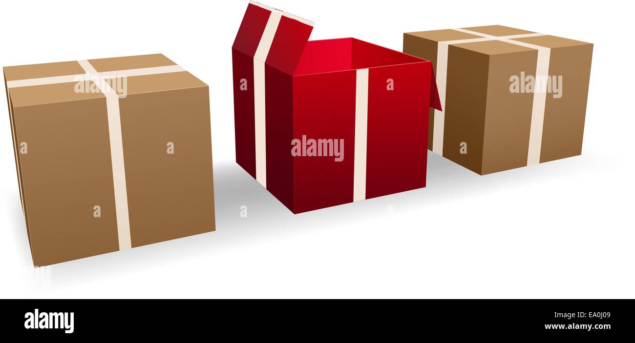 vector conceptual illustration of cardboard boxes Stock Vector Image ...