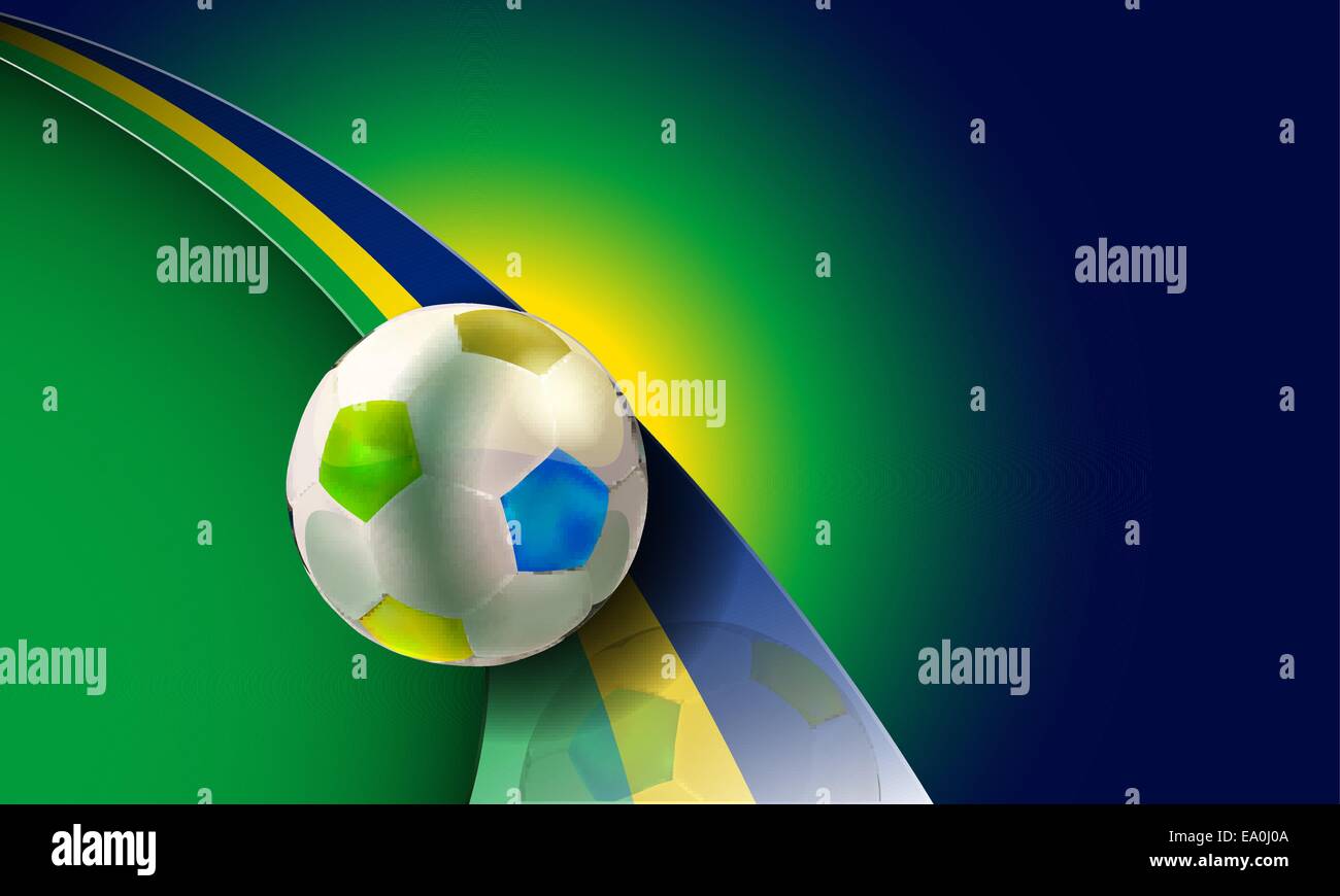 vector soccer illustration with brazil flag colors,eps10 vector ...