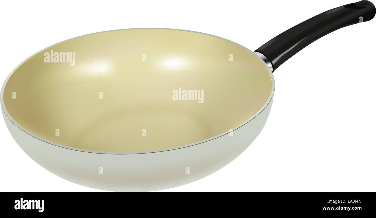 vector realistic ceramic pan isolated on white, eps10 file, gradient ...