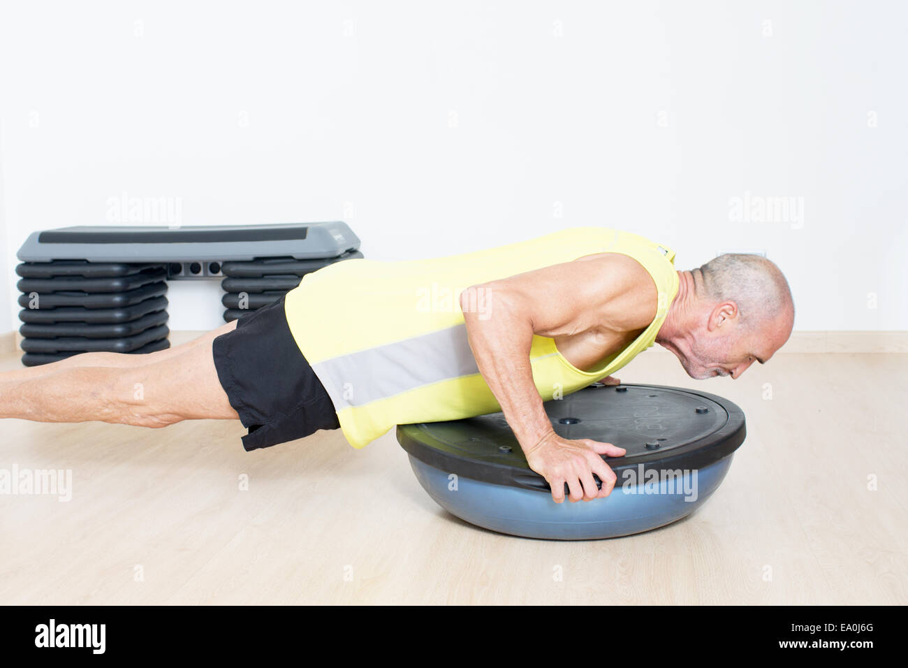 Balance training on a Bosu ball Stock Photo - Alamy