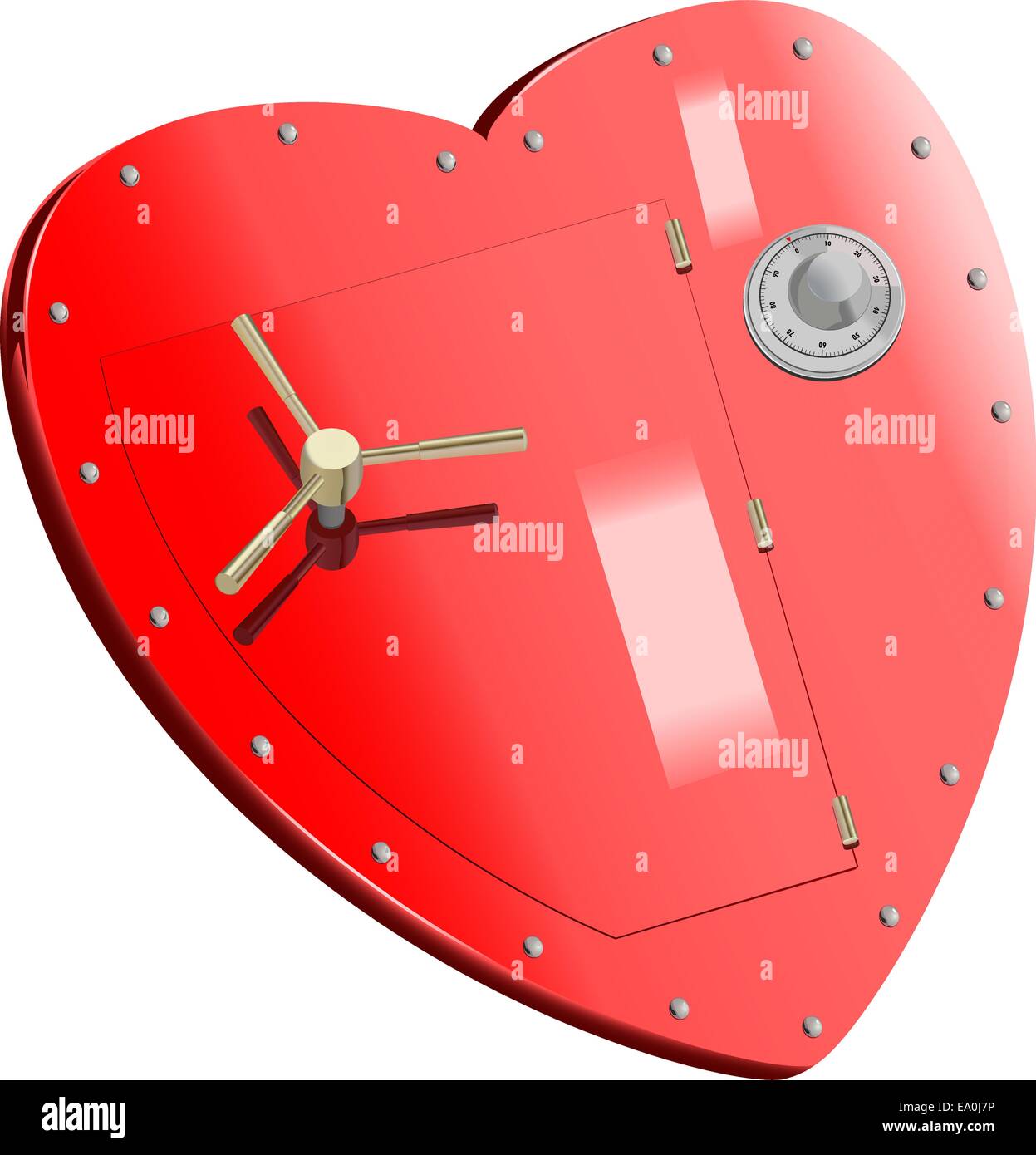 vector conceptual illustration of a heart as a safe Stock Vector Image ...