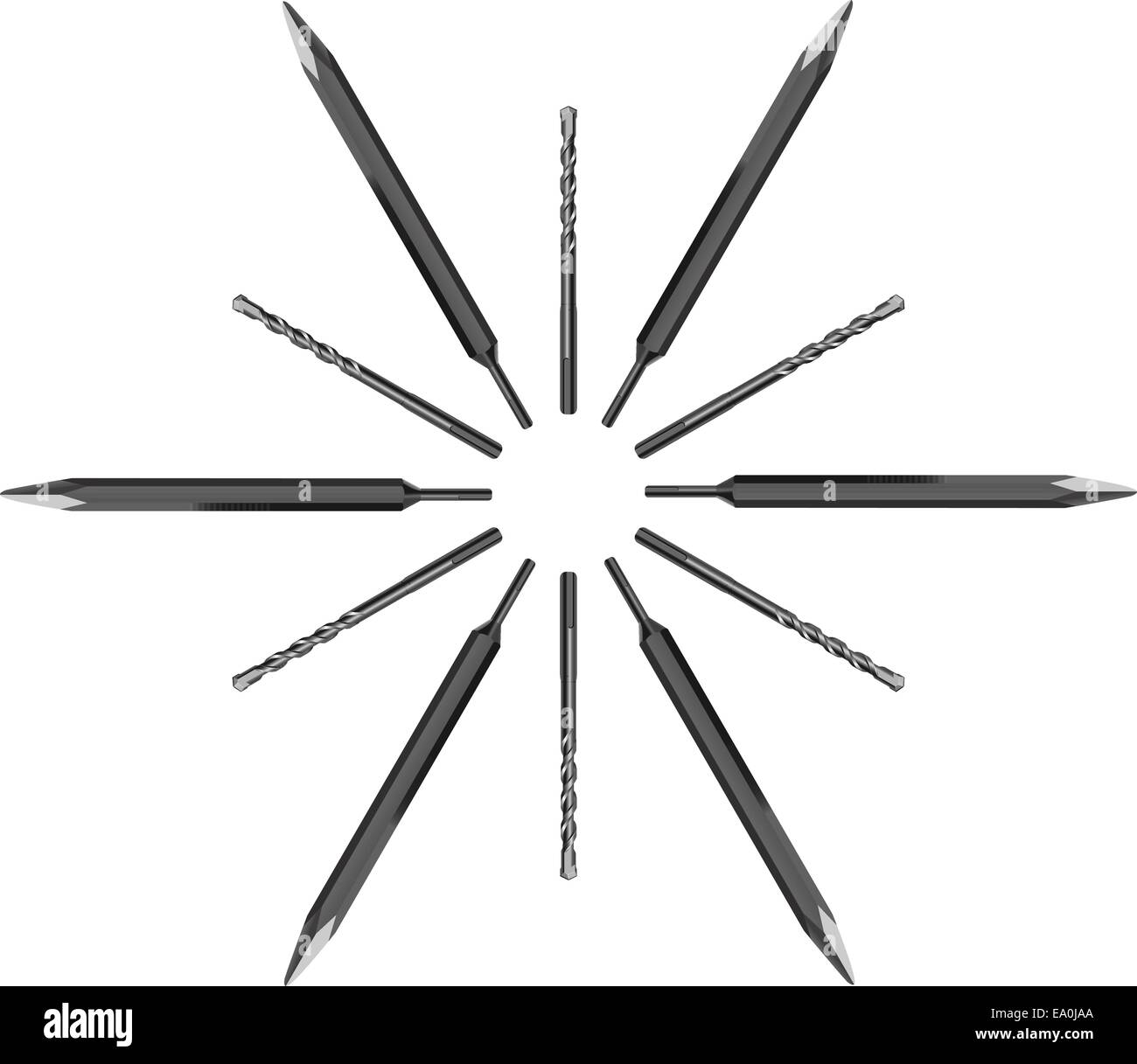 vector realistic drilling tools on white background Stock Vector Image ...