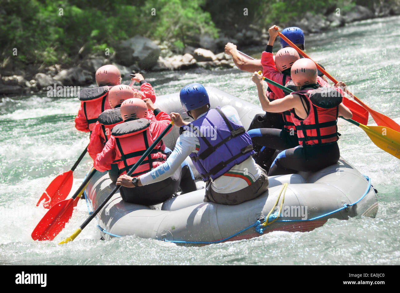 Rafting as extreme and fun sport Stock Photo - Alamy