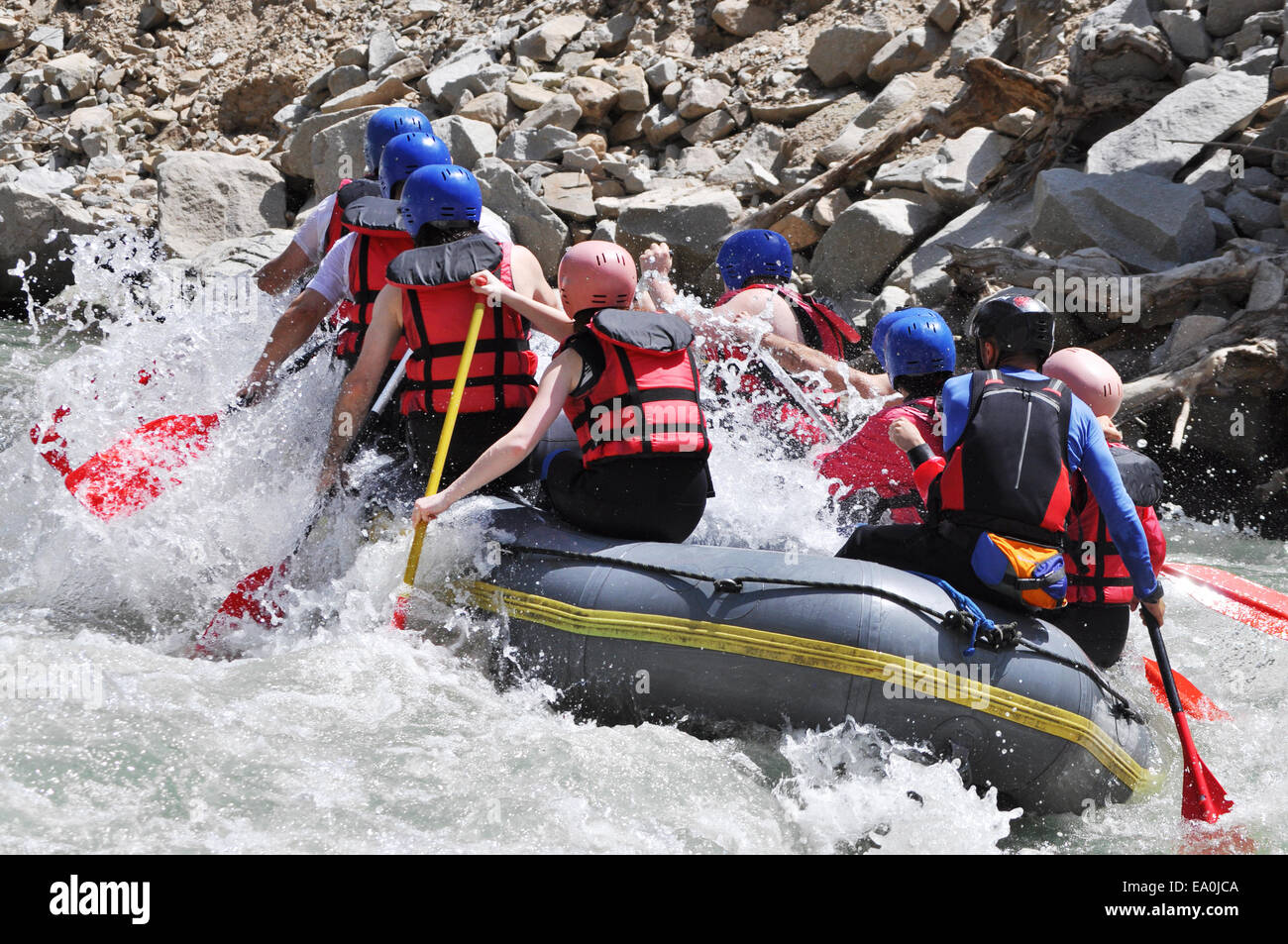 Rafting as extreme and fun sport Stock Photo - Alamy