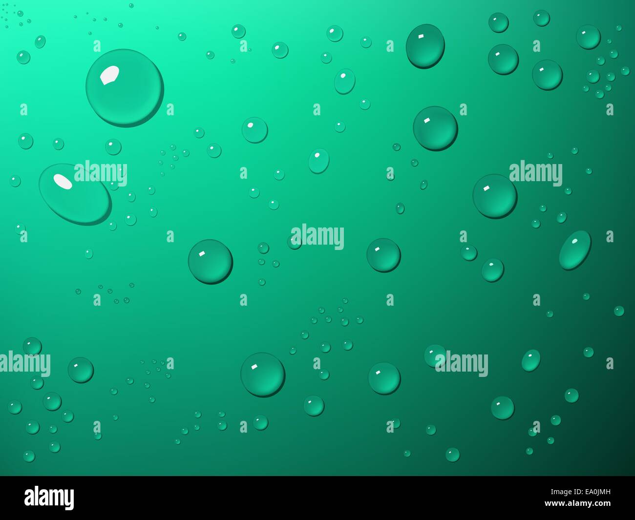 vector water drops on green background illustration Stock Vector Image ...
