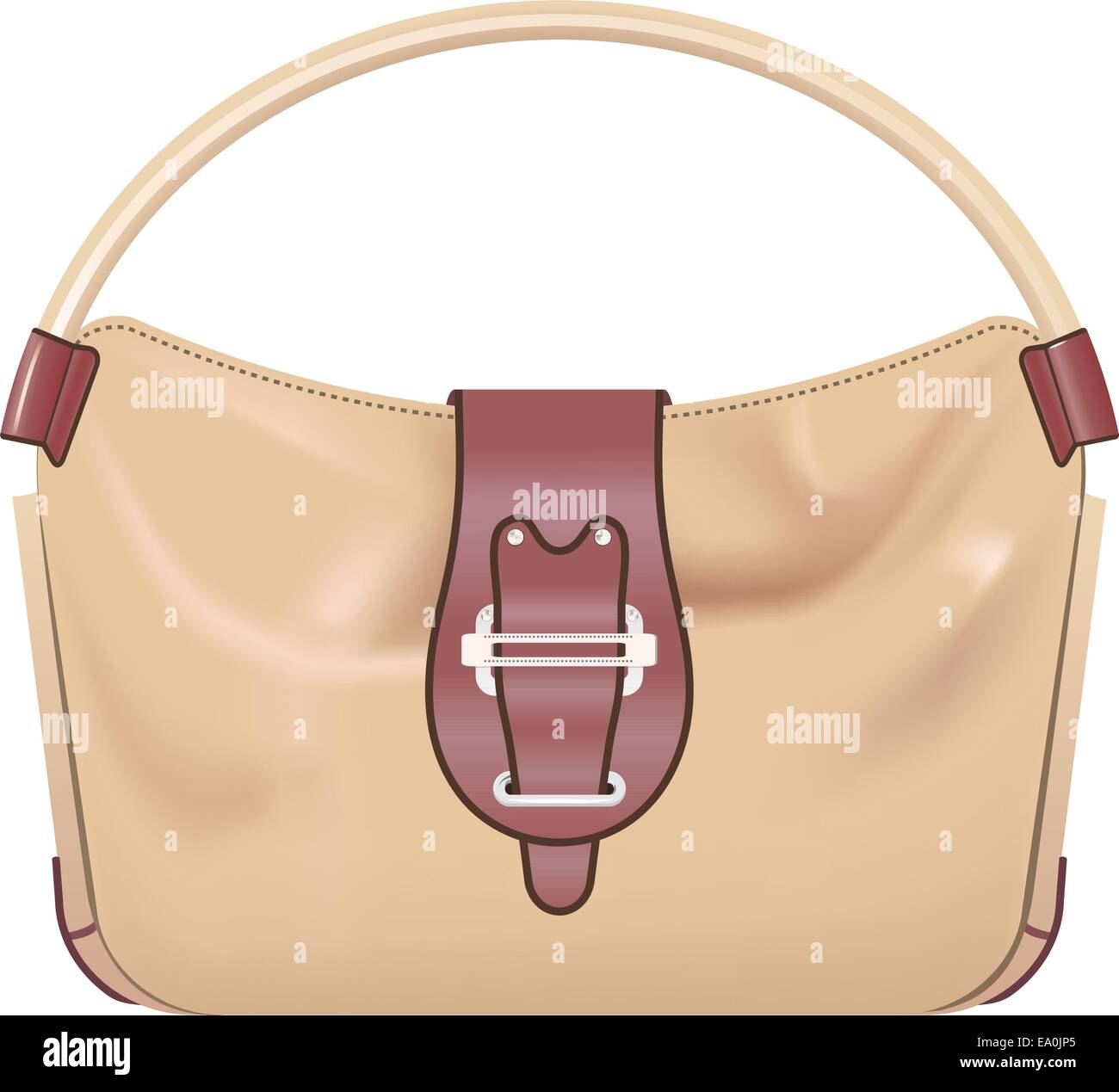 vector leather handbag on white background, gradient mesh used Stock ...