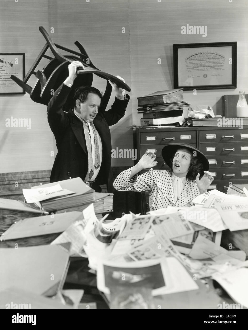 Temper tantrum at the office Stock Photo - Alamy