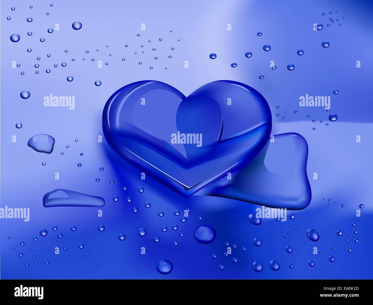 heart shaped water drop on wet blue background Stock Vector Image & Art ...
