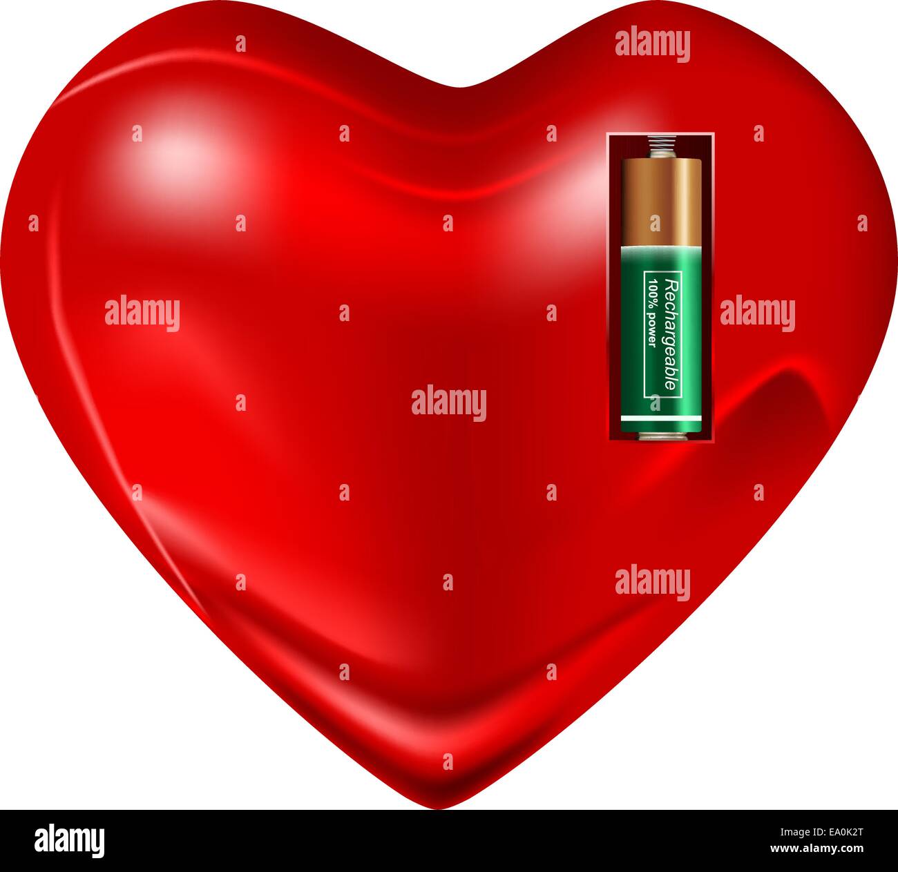 cute 3d heart powered with rechargeable battery Stock Vector Image ...