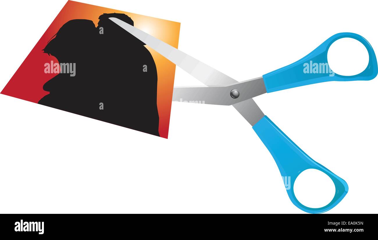 scissors cutting romantic couple picture Stock Vector Image & Art - Alamy