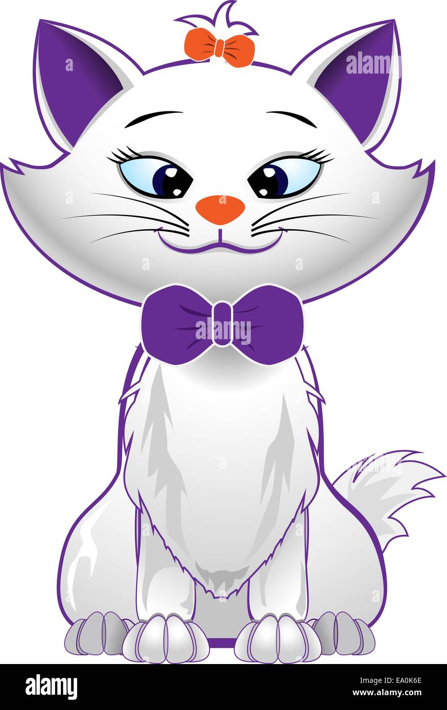 vector cute kitty character on white background Stock Vector Image ...