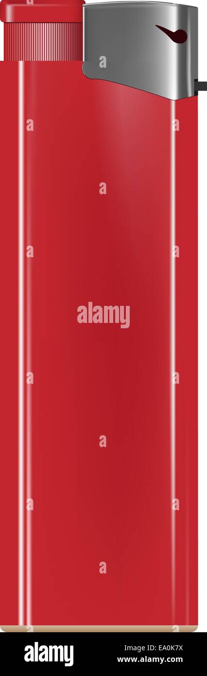 photo realistic red lighter on white background Stock Vector Image ...