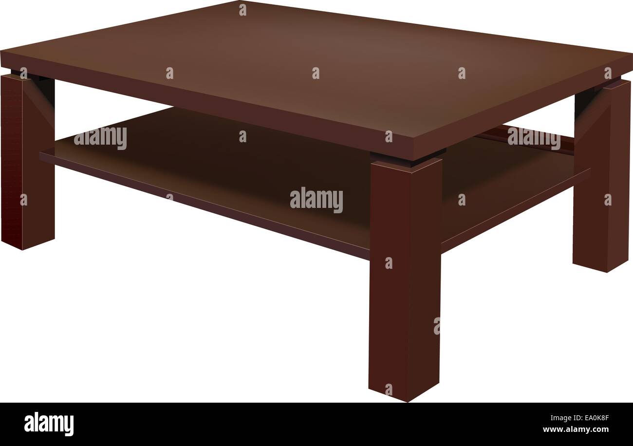 vector realistic living room table on white background Stock Vector ...