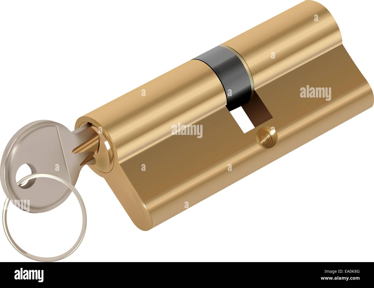 vector realistic lock and key on white background Stock Vector Image ...