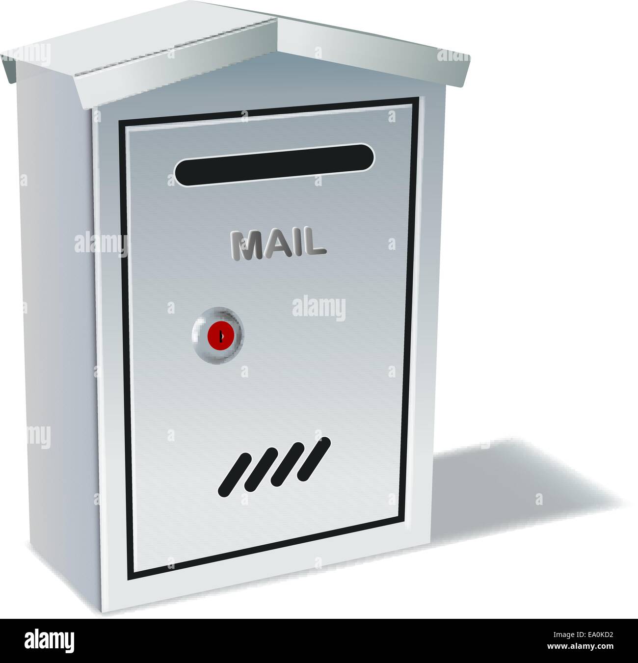vector metal mailbox on white background, eps10 file, gradient mesh and ...