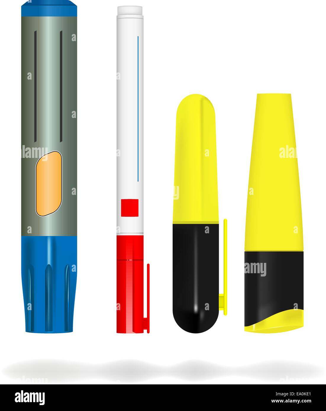 vector various markers on white background, gradient mesh used Stock ...