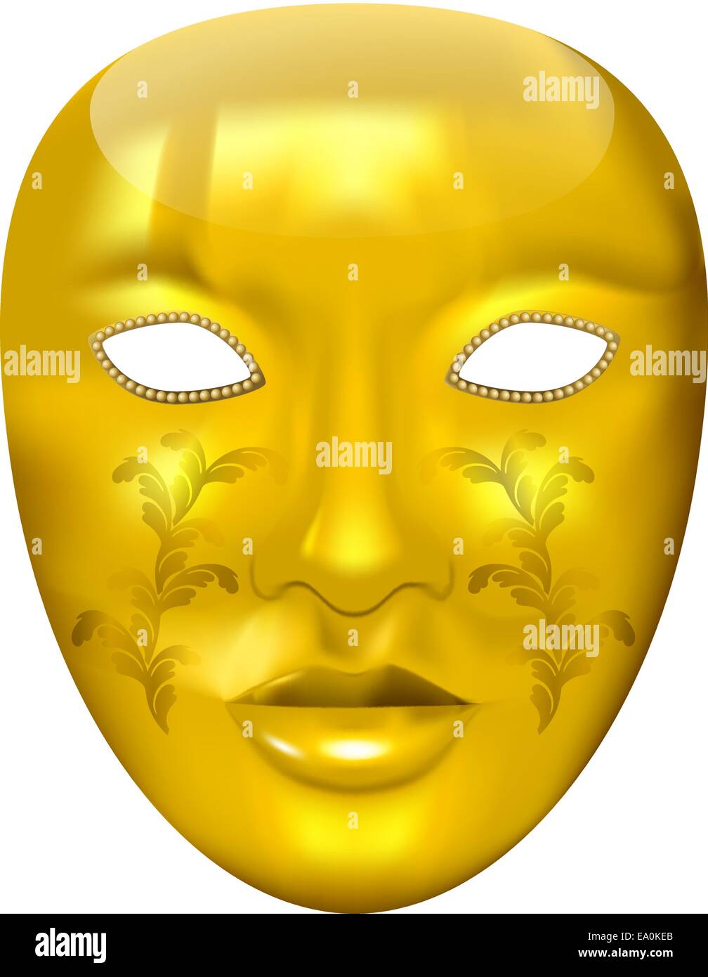 vector golden carnival mask on white background, eps 10 file Stock ...