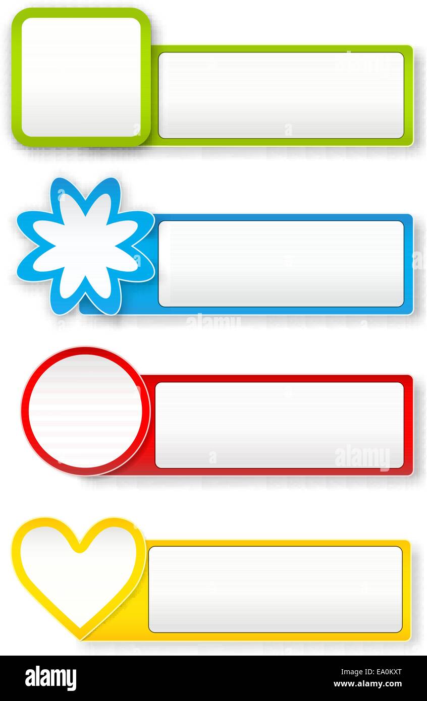 vector colorful paper stickers on white background, eps10 file ...