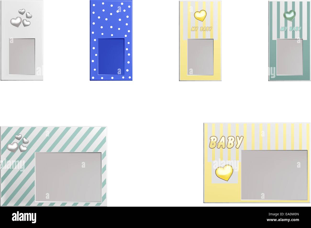 set of vector cute photo frames for kids and babies Stock Vector Image ...