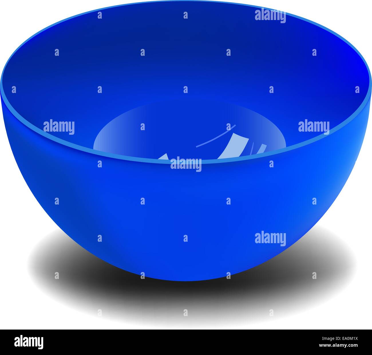 vector blue plastic bowl on white background Stock Vector Image & Art ...