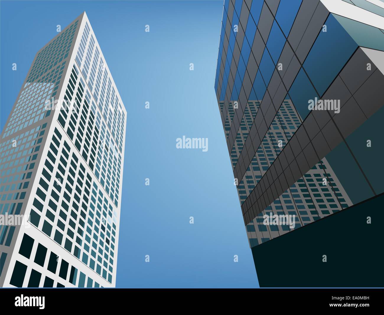 vector modern skyscraper with the blue sky behind Stock Vector Image ...