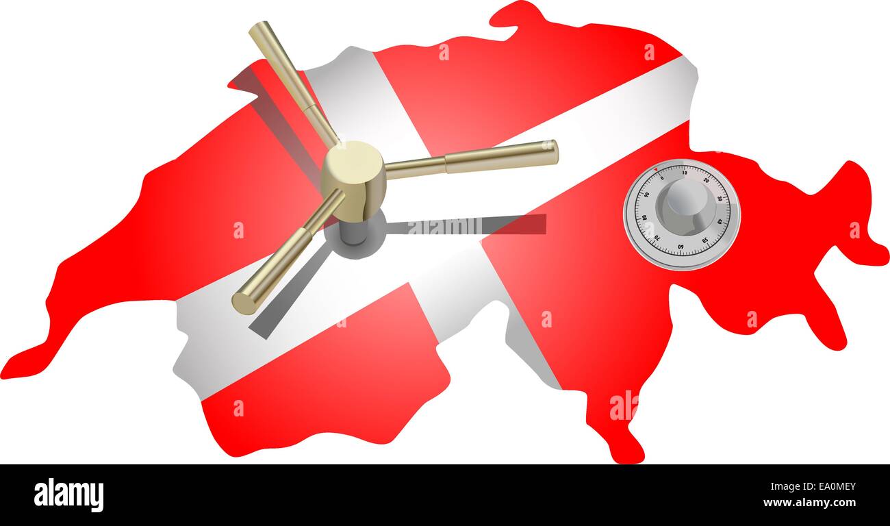 vector conceptual illustration of switzerland as safe Stock Vector ...
