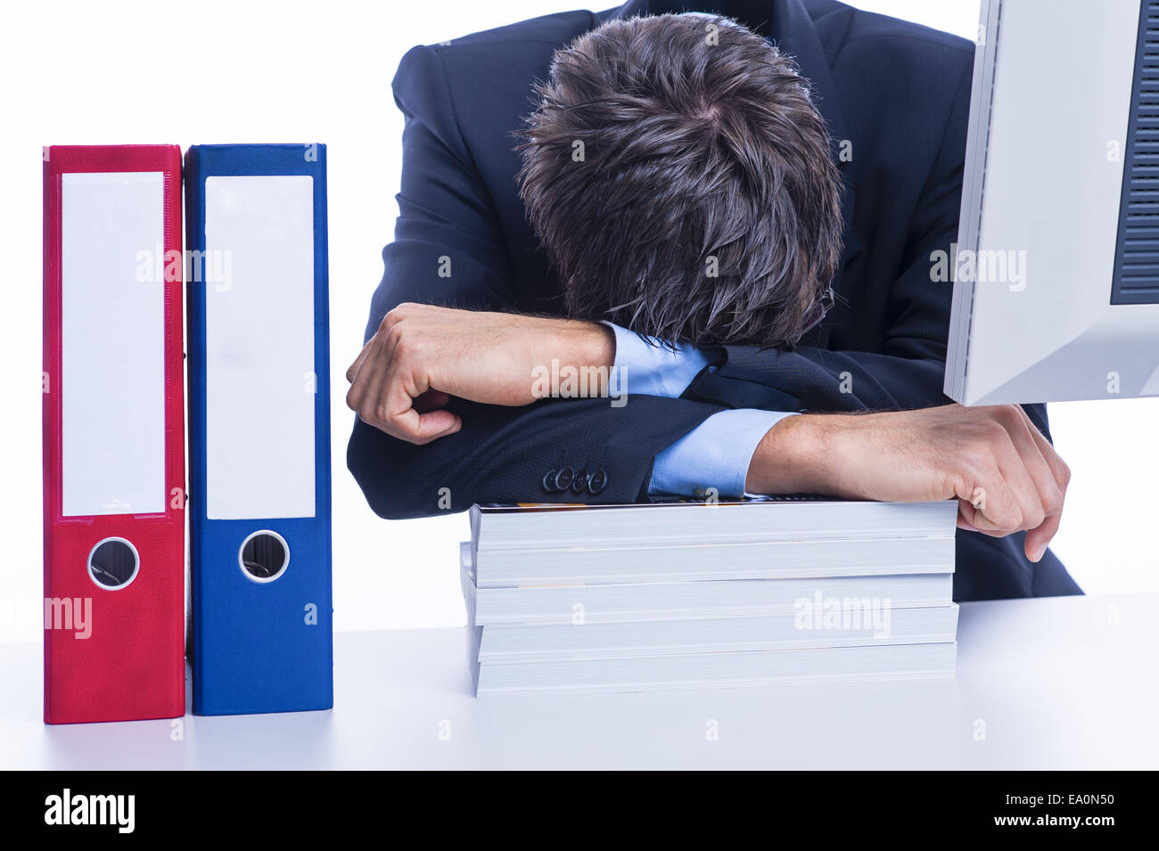 Tired at work Stock Photo - Alamy
