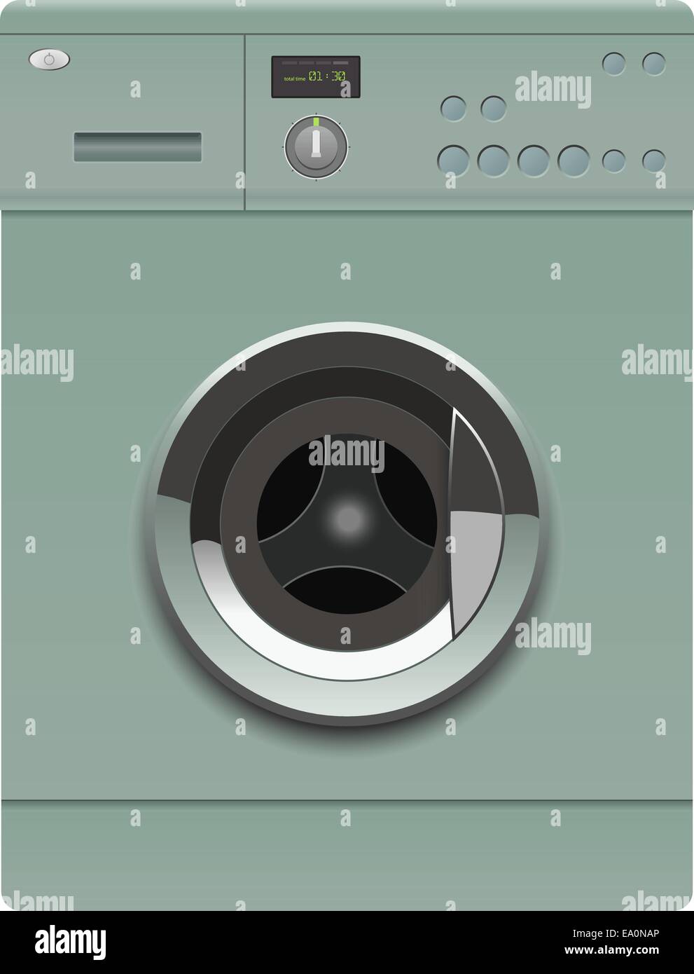vector realistic washing machine on white background Stock Vector Image ...