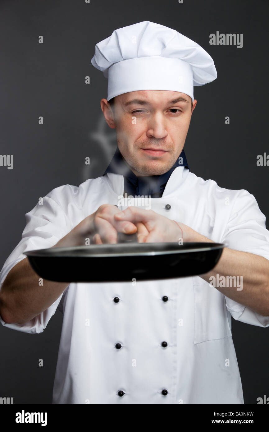 chef with pan Stock Photo - Alamy