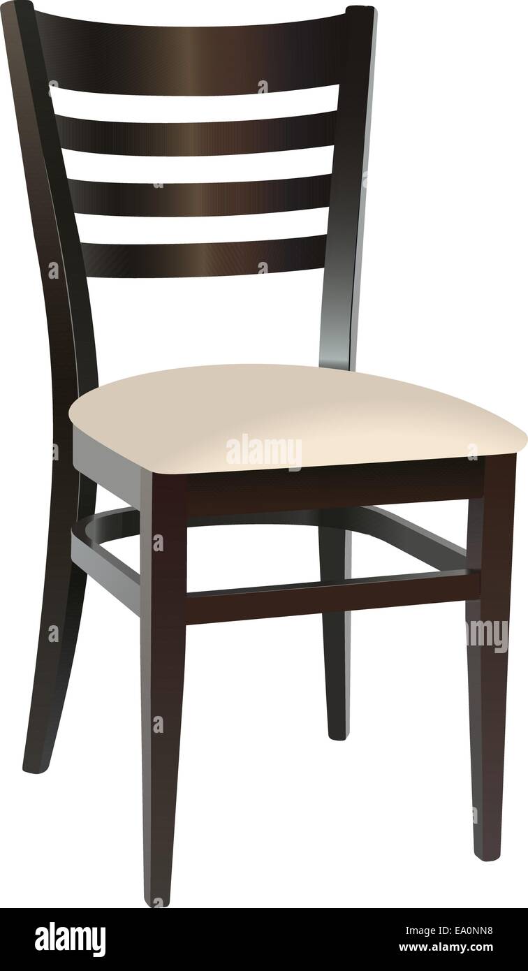 vector wooden chair isolated on white background Stock Vector Image ...