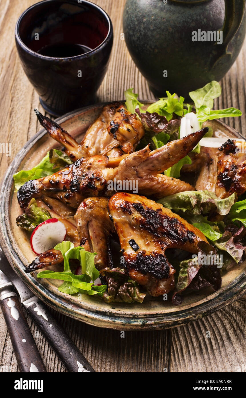 grilled chicken wings Stock Photo - Alamy