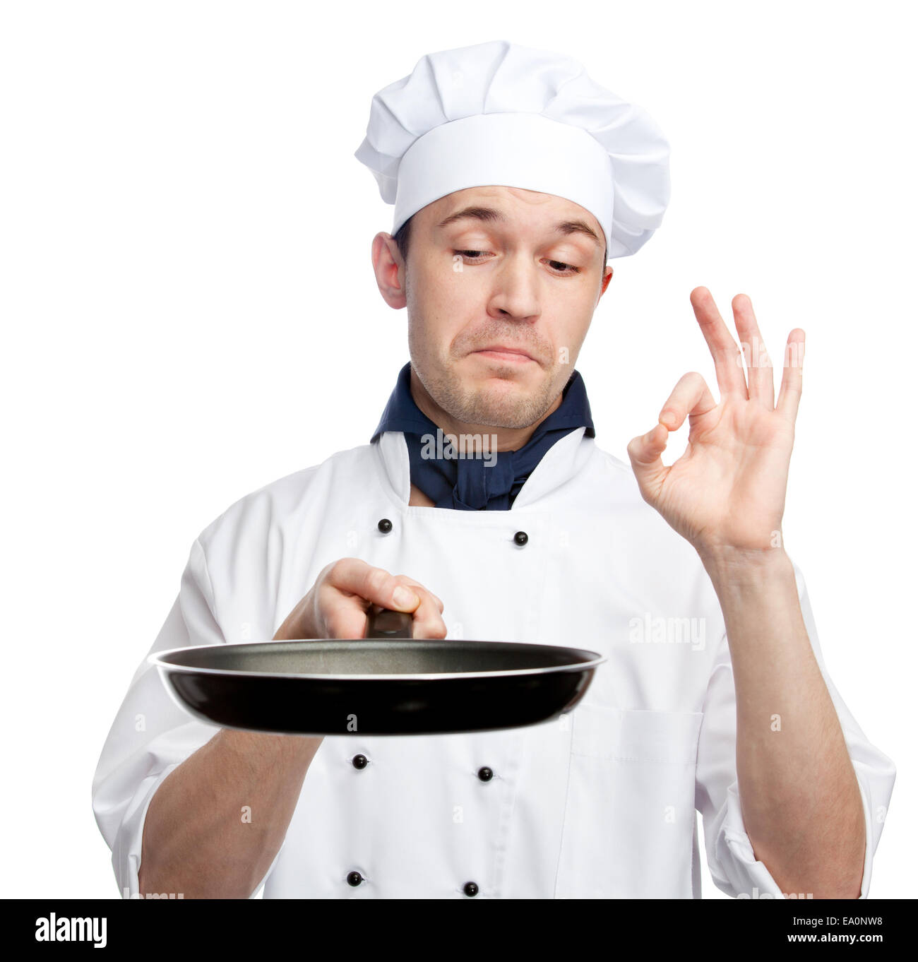chef holding pan Stock Photo - Alamy
