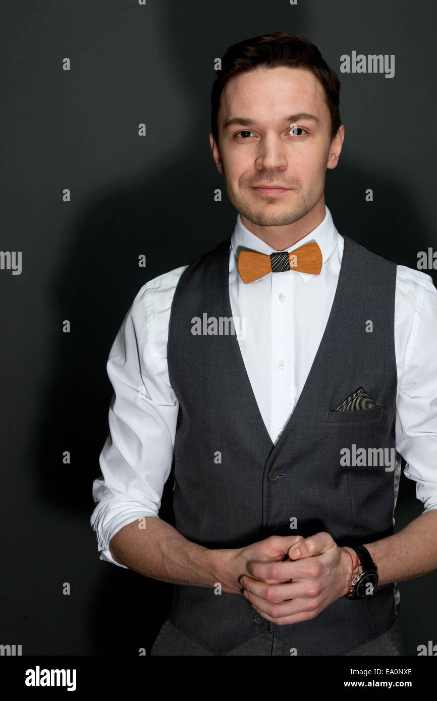 man in suit with bow-tie Stock Photo - Alamy