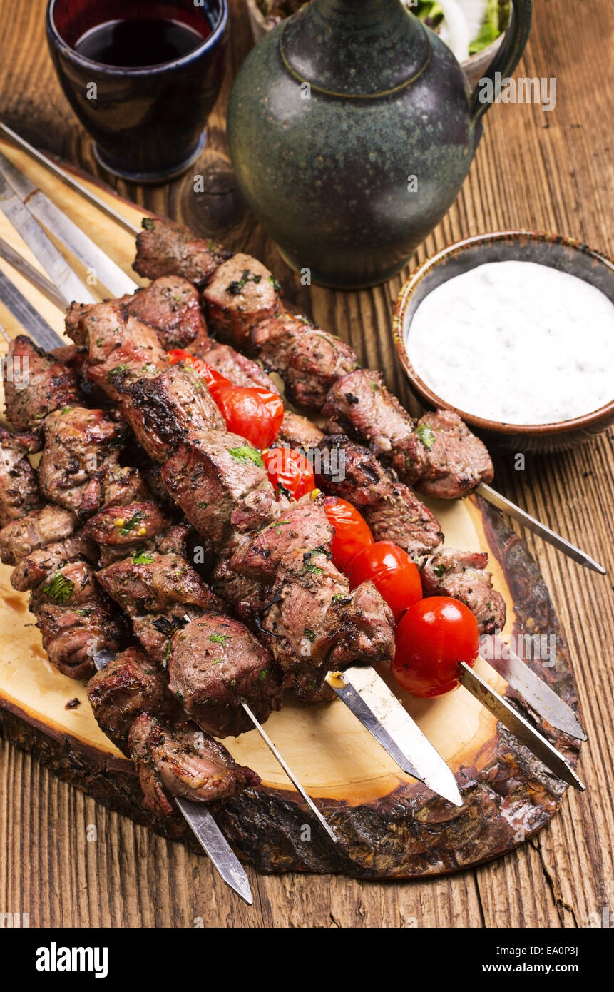 Shashlik shashlyk skewered lamb meat hi-res stock photography and ...