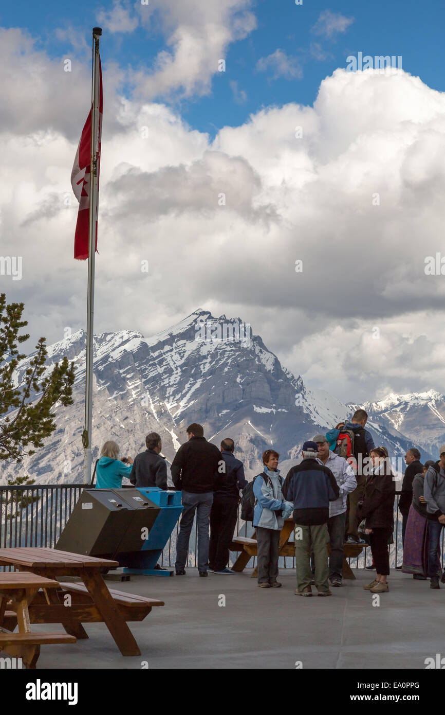 Sulphur Mountain viewing platform. Banff National Park, Rocky Mountains ...