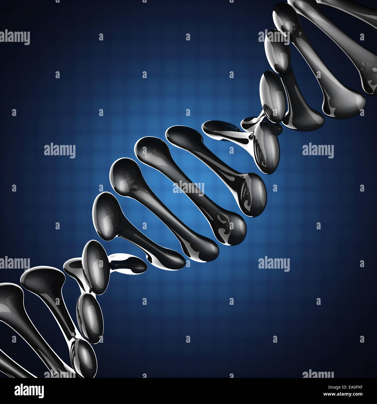 DNA model on blue background Stock Photo - Alamy