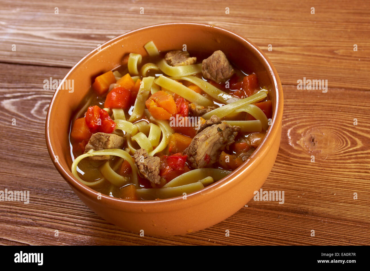 oriental uzbek soup lagman Stock Photo - Alamy