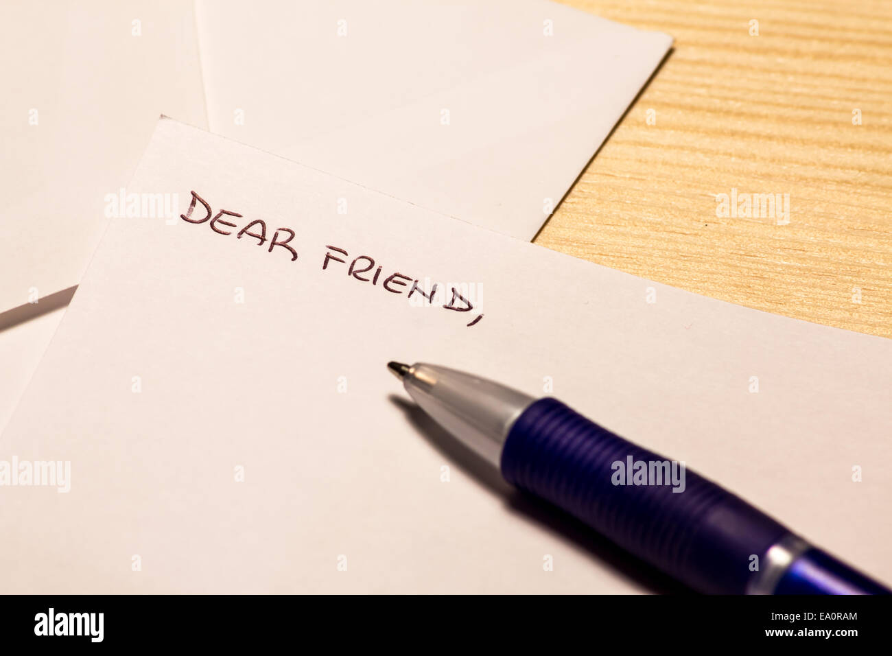 the beginnin of a letter to a very far friend Stock Photo - Alamy