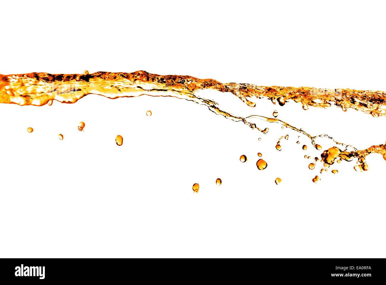 orange water splash isolated on white Stock Photo - Alamy