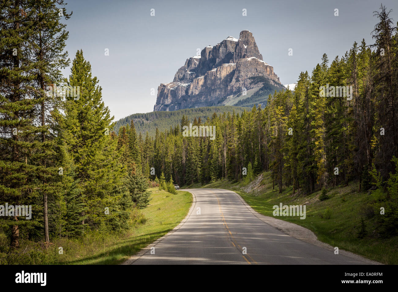 Castle Mountain of the Bow Valley Highway, Banff National Park, Rocky Mountains, Alberta, Canada ...
