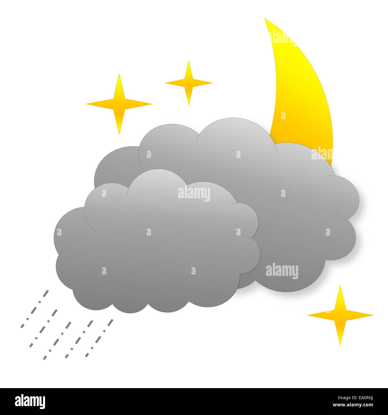 Starry night icon white hi-res stock photography and images - Alamy