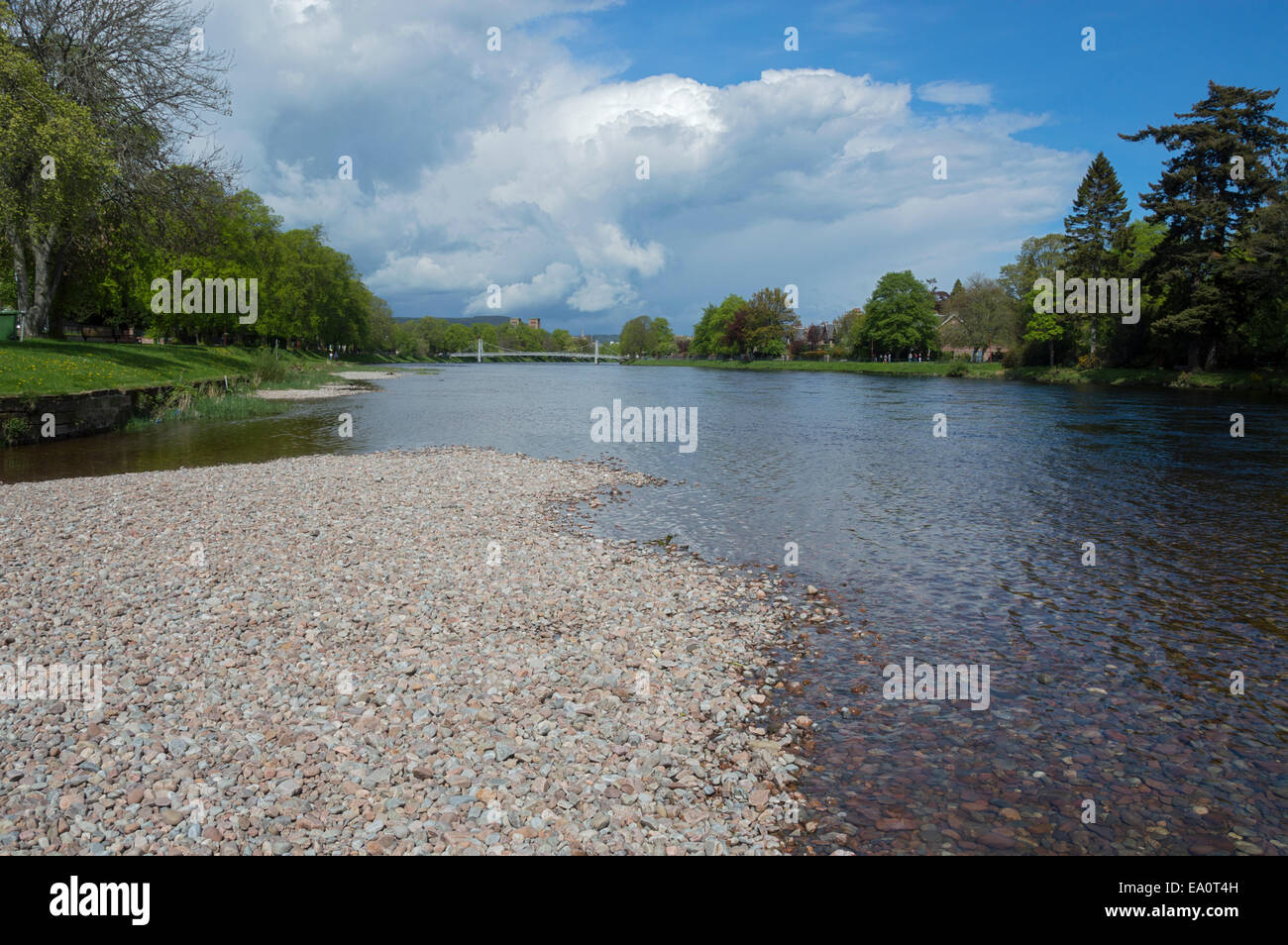 River Ness, looking to city centre, Inverness, Highland, Scotland, UK ...