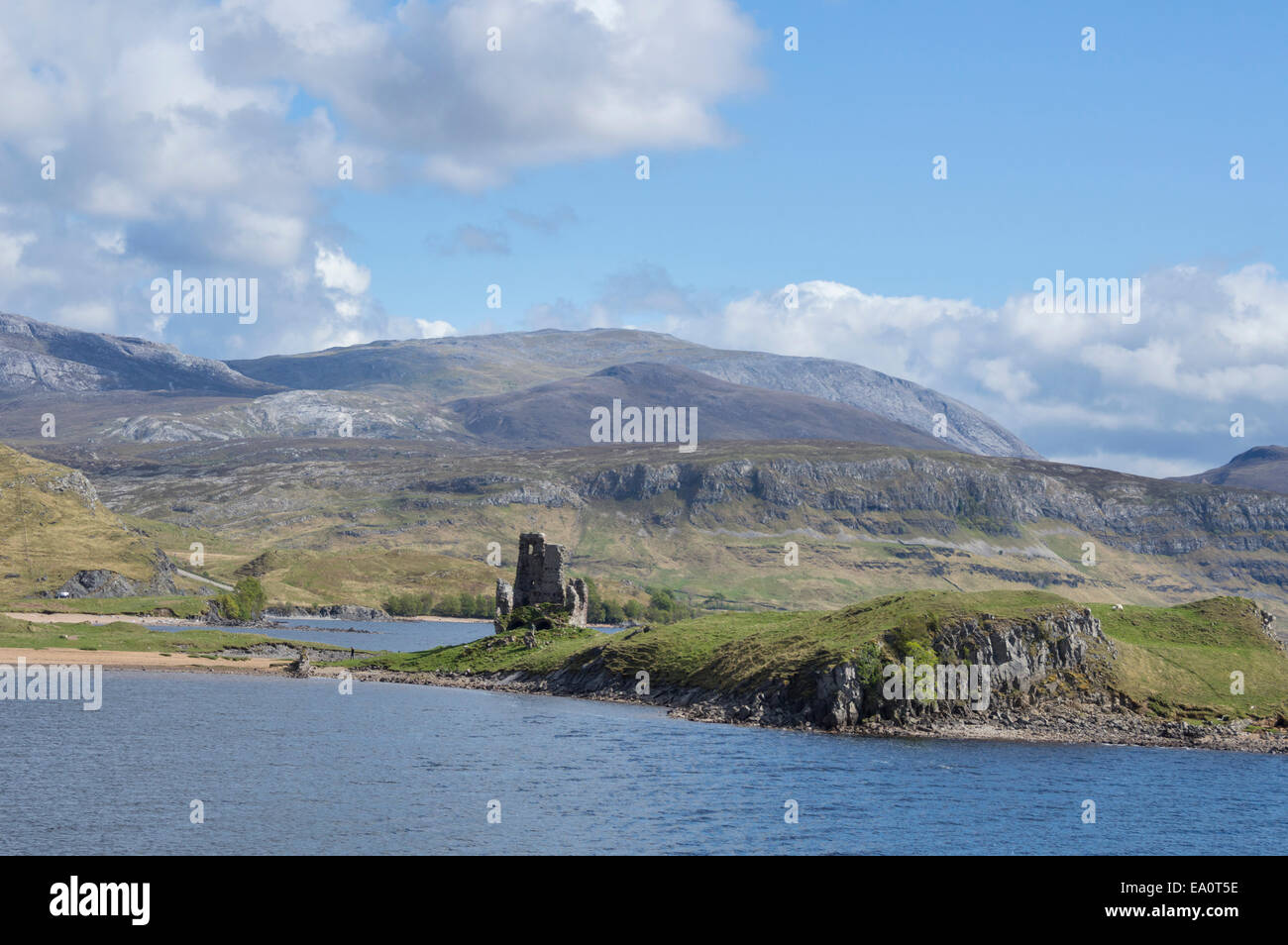 Loch Assynt, Ardvreck Castle, north of Ullapool, Highland region ...