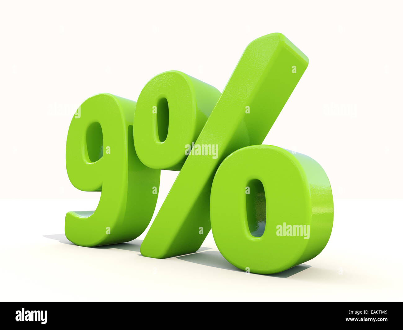 9% percentage rate icon on a white background Stock Photo - Alamy